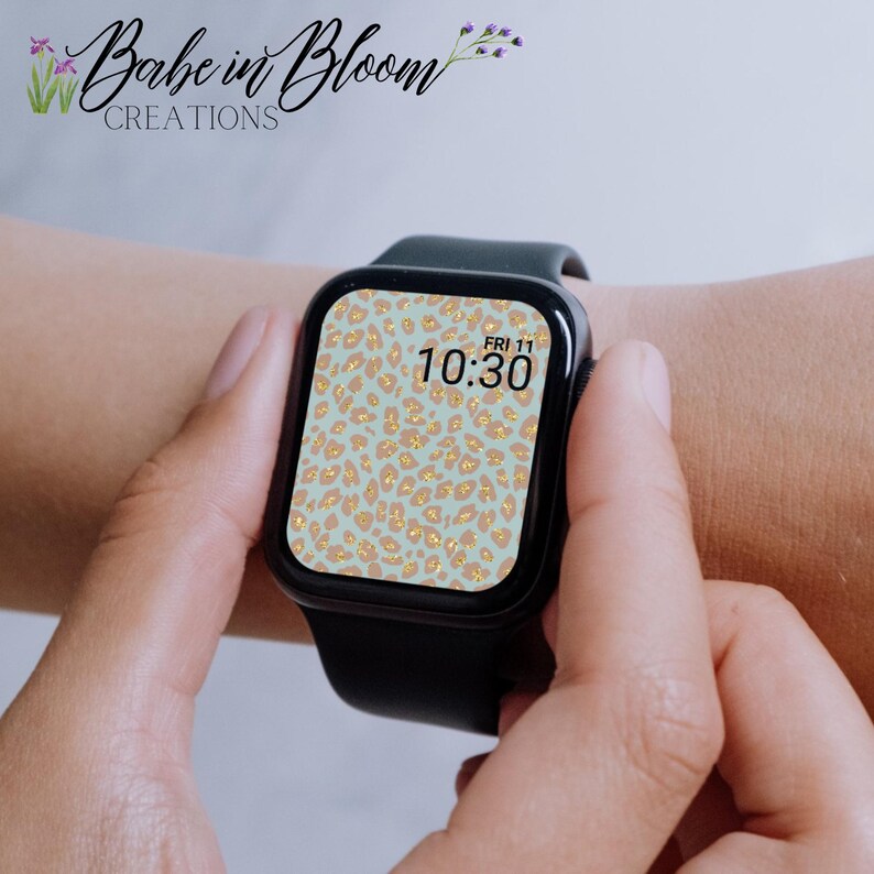 Glitter Leopard Apple Watch Wallpaper, Glitter Leopard Apple Watch Face ...