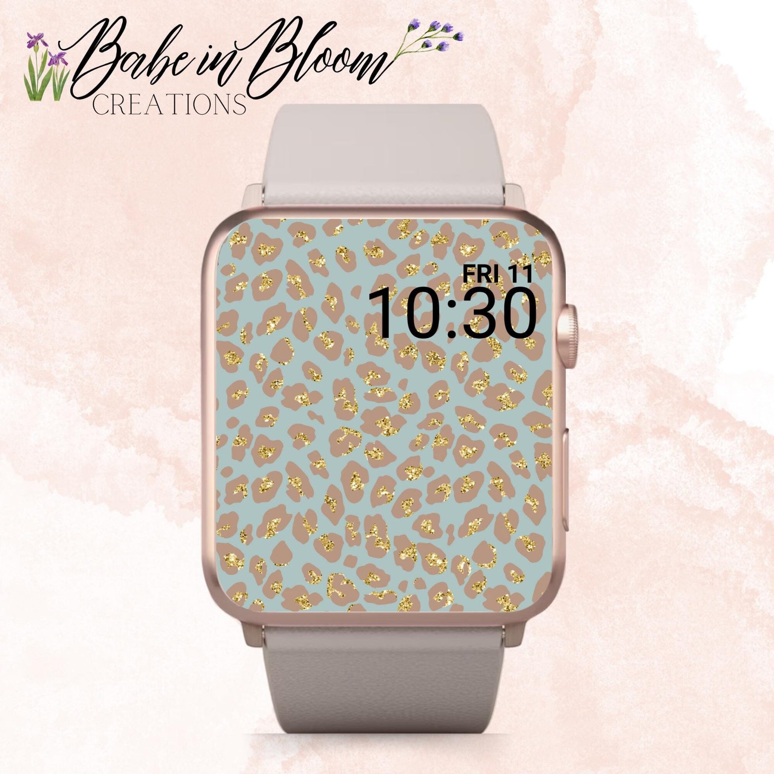 Glitter Leopard Apple Watch Wallpaper, Glitter Leopard Apple Watch Face ...