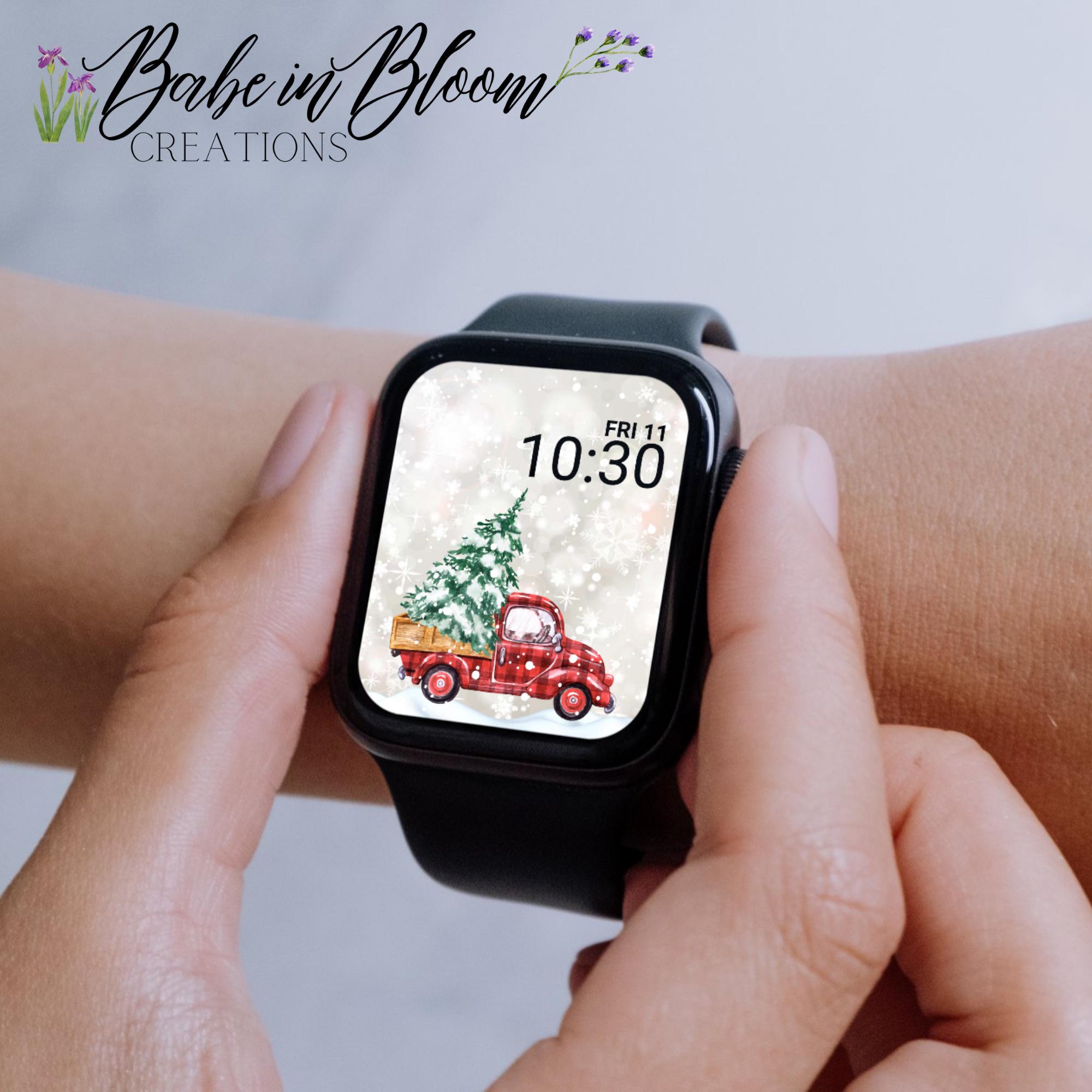 Christmas Apple Watch Wallpaper, Christmas Tree Truck Watch Wallpaper ...