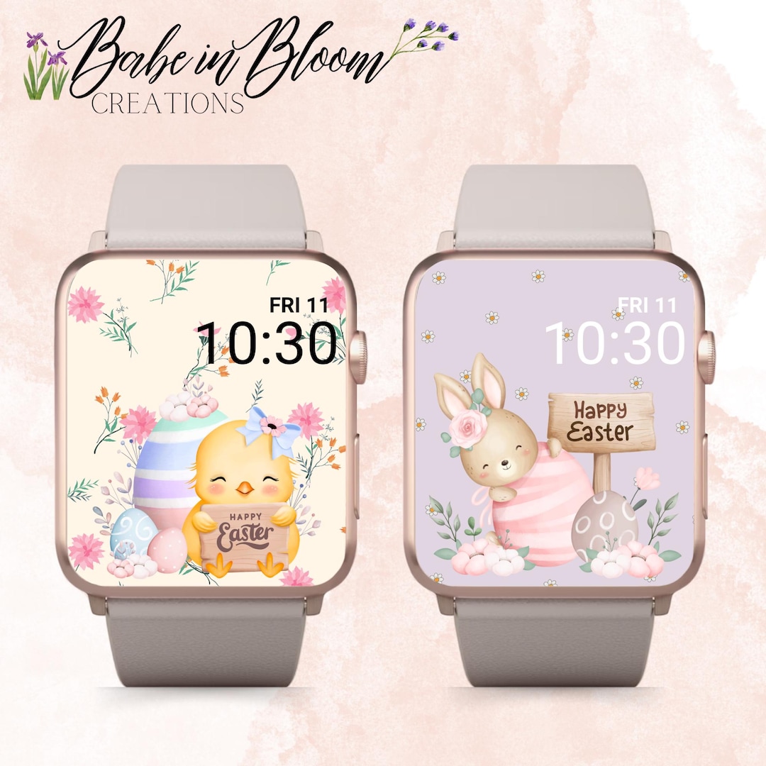 Set of 2 Easter Apple Watch Wallpapers, Easter Apple Watch Face, Easter ...
