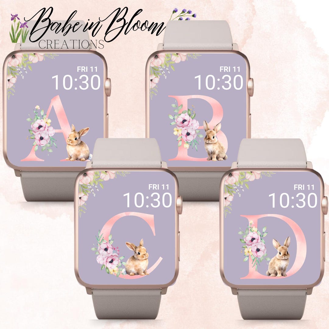 Custom Initial Apple Watch Wallpaper, Custom Initial Easter Apple Watch ...