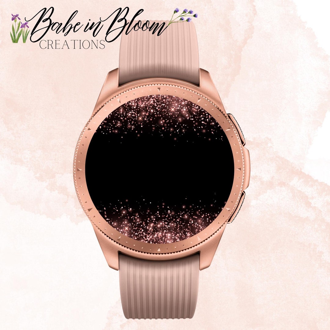 Rose Gold Glitter Samsung Galaxy Watch Face, Glitter Samsung Galaxy ...
