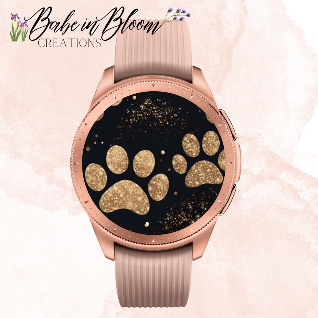 Gold Glitter Samsung Galaxy Watch Face, Glitter Paws Samsung Galaxy ...