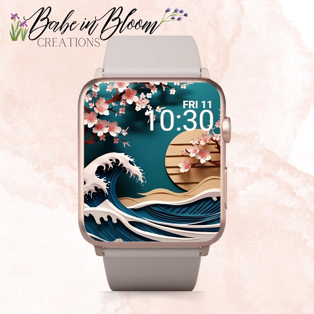 Gorgeous 3D Cherry Blossom Apple Watch Wallpaper, 3D Floral Apple Watch ...