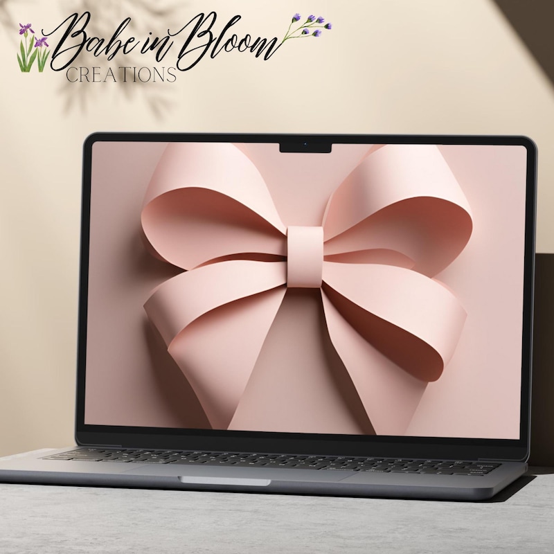 Pink Bow Laptop Wallpaper - Etsy