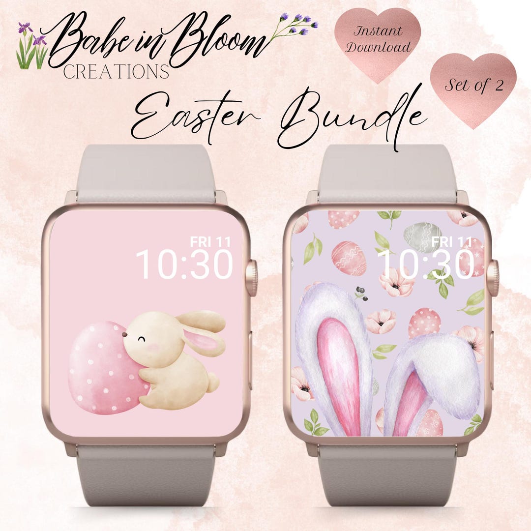 Set of 2 Easter Apple Watch Wallpaper, Easter Apple Watch Face, Easter ...