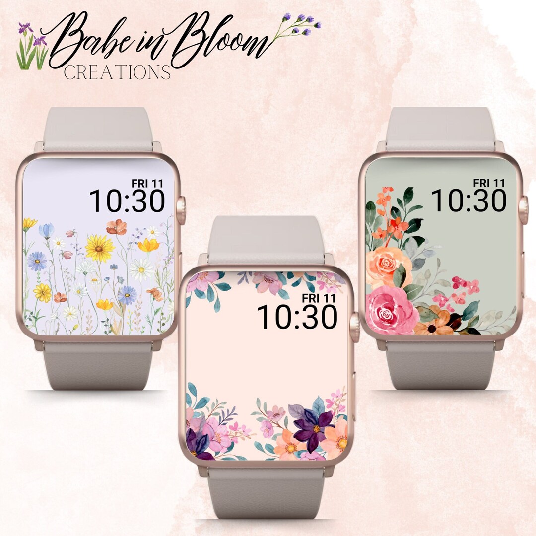 Set of 3 Gorgeous Spring Floral Apple Watch Wallpapers, Floral Apple ...
