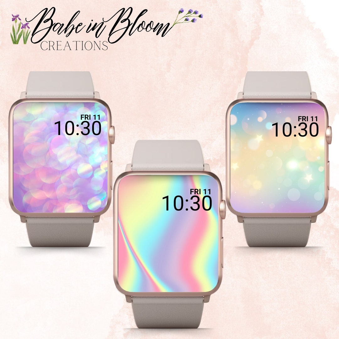 Set of 3 Pretty Pastel Apple Watch Wallpapers, Pastel Apple Watch Face ...