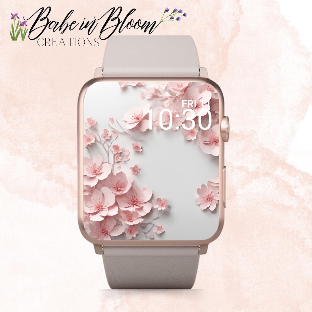 3D Cherry Blossom Apple Watch Wallpaper, 3D Floral Apple Watch ...