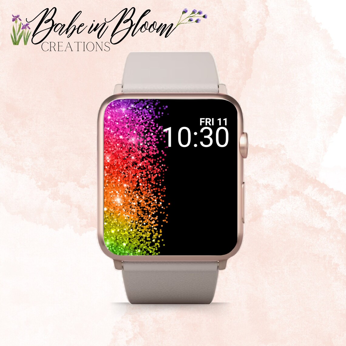 Rainbow Glitter Apple Watch Wallpaper Rainbow Glitter Apple - Etsy