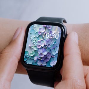 3D Painted Floral Apple Watch Wallpaper, Violets Apple Watch, Painted ...