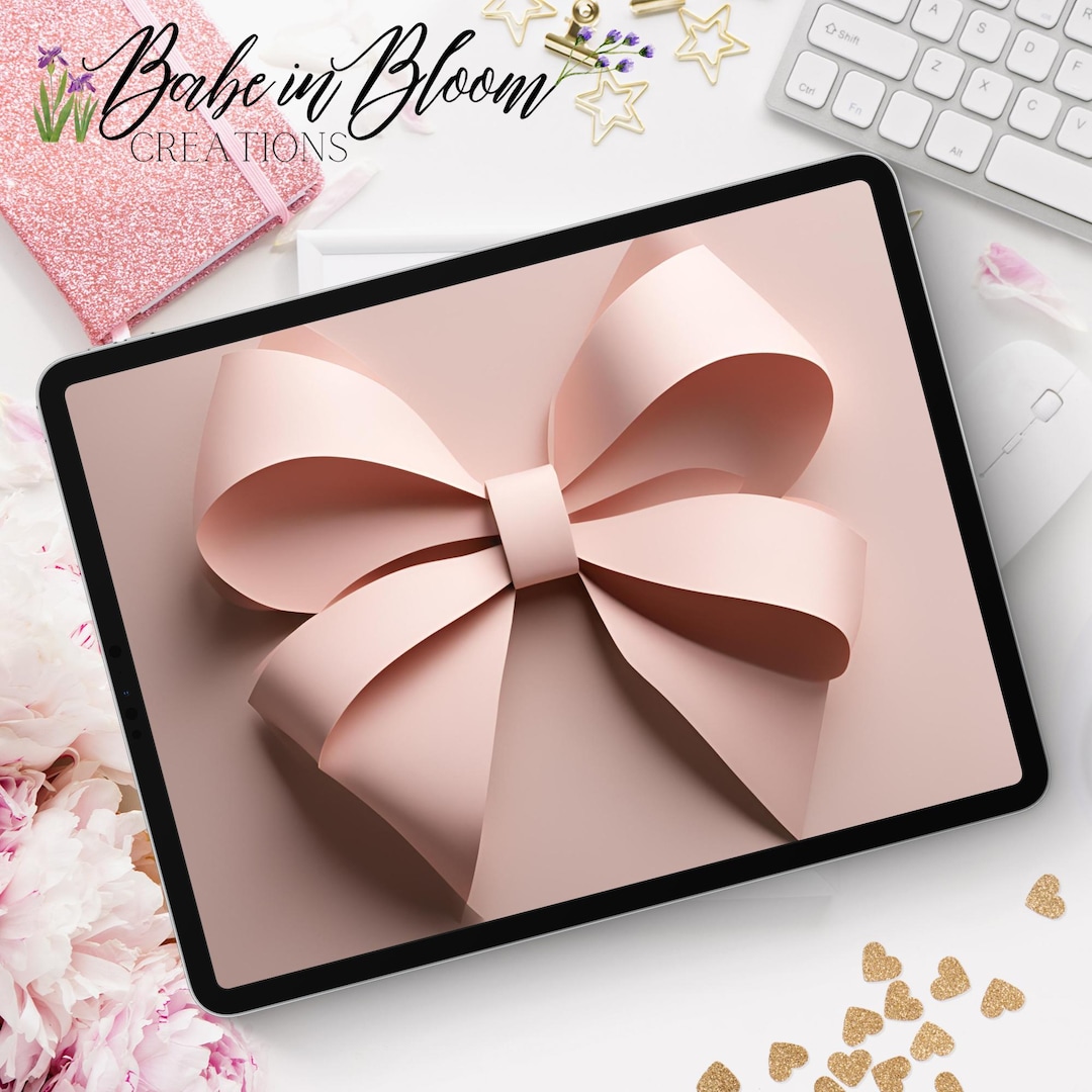 Aesthetic Bow iPad Wallpaper, Pink Bow iPad Background, Bow iPad ...