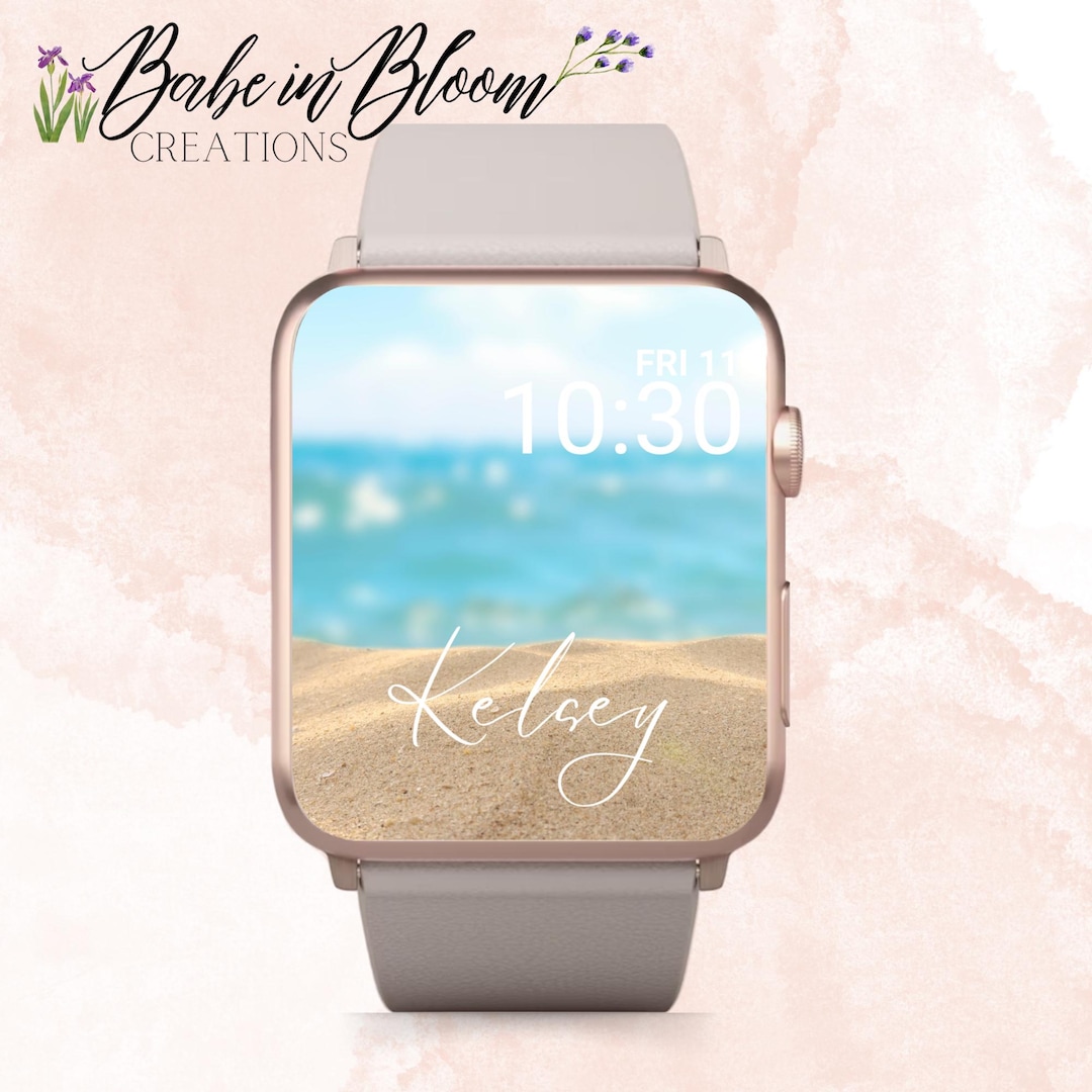 Custom Name Beach Apple Watch Wallpaper, Beach Apple Watch Face ...