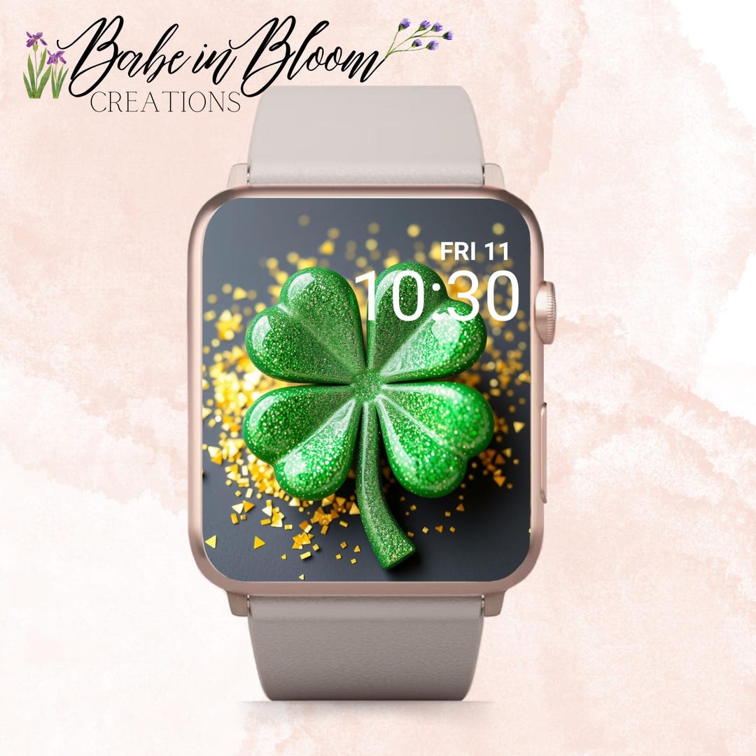 3D St Patricks Day Apple Watch Wallpaper, Lucky Four Leaf Clover Watch ...