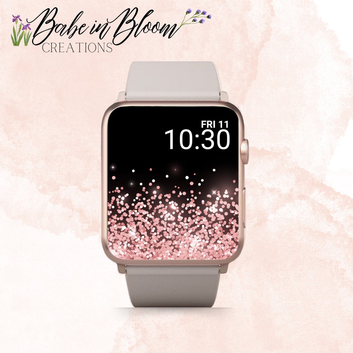 Sparkly Pink Glitter Apple Watch Wallpaper, Pink Glitter Apple Watch ...