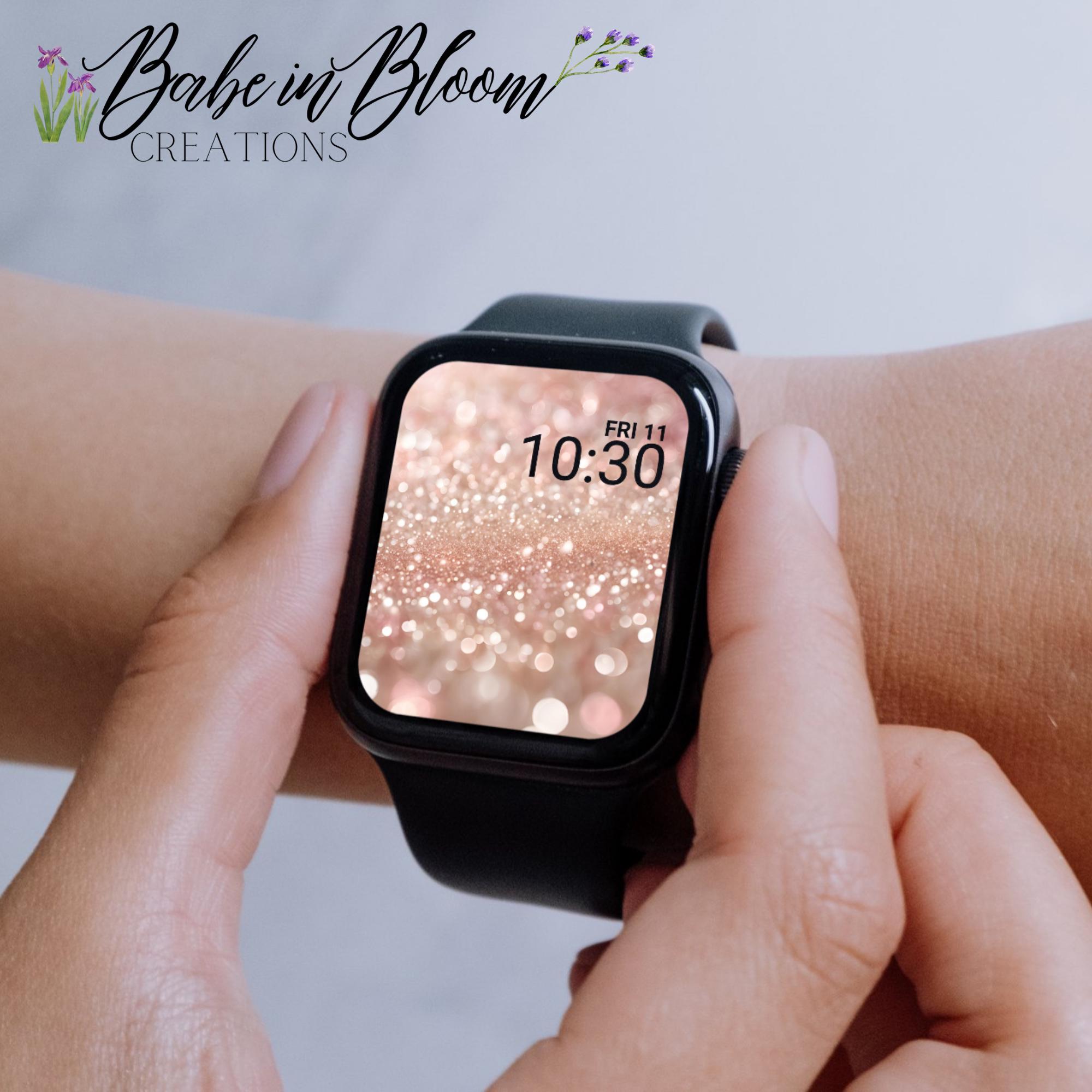 Sparkly Pink Glitter Apple Watch Wallpaper, Pink Glitter Apple Watch ...