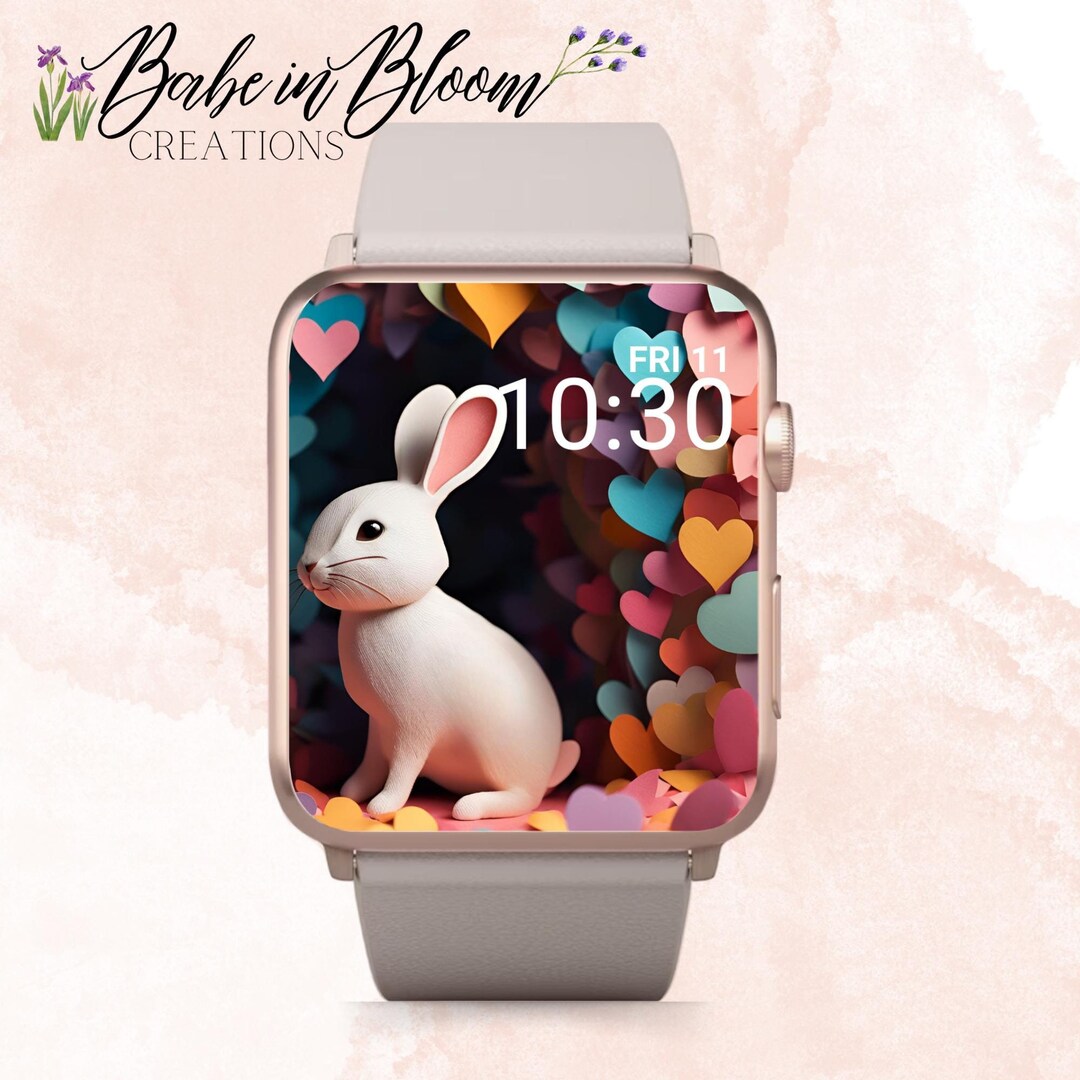 3D Easter Bunny Apple Watch Wallpaper, Bunny Apple Watch Face, Easter ...