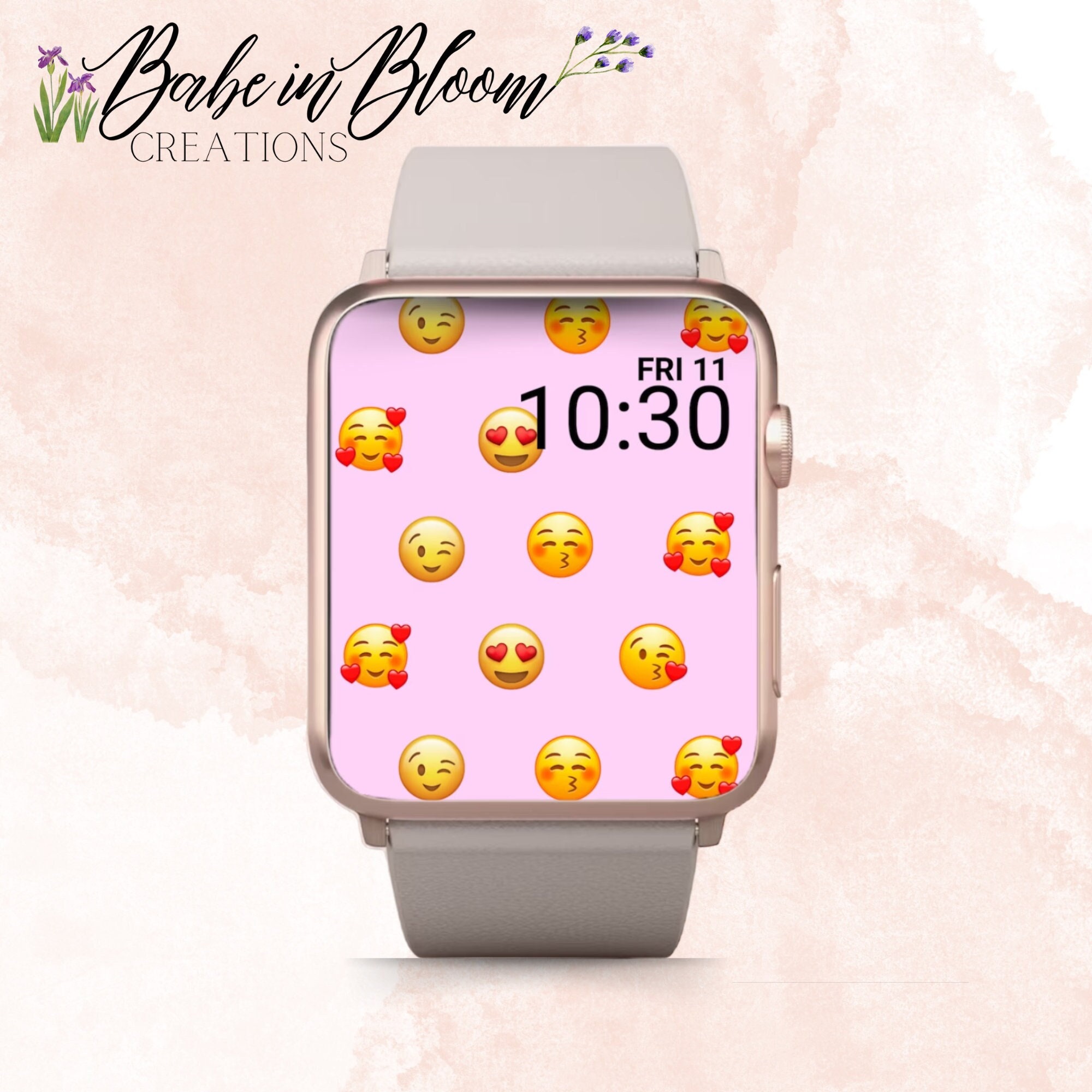 Emoji Apple Watch Wallpaper Emoji Apple Watch Face Cute - Etsy
