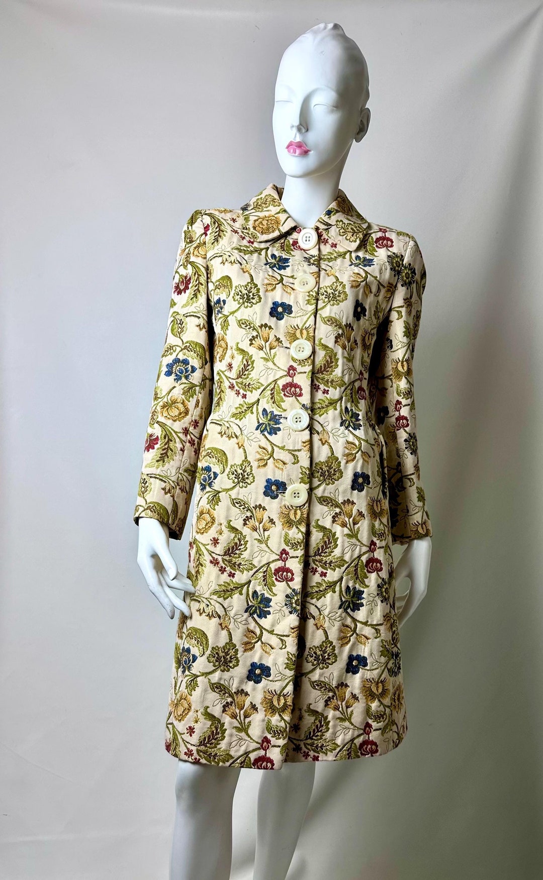 CAVAREE Vintage Sara Berman Floral Gold Thread Embroidered Coat - Etsy