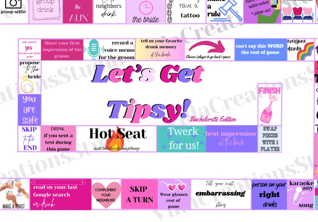 Let’s Get Tipsy! *bachelorette Edition, Party Games, Bridal Gift - Etsy