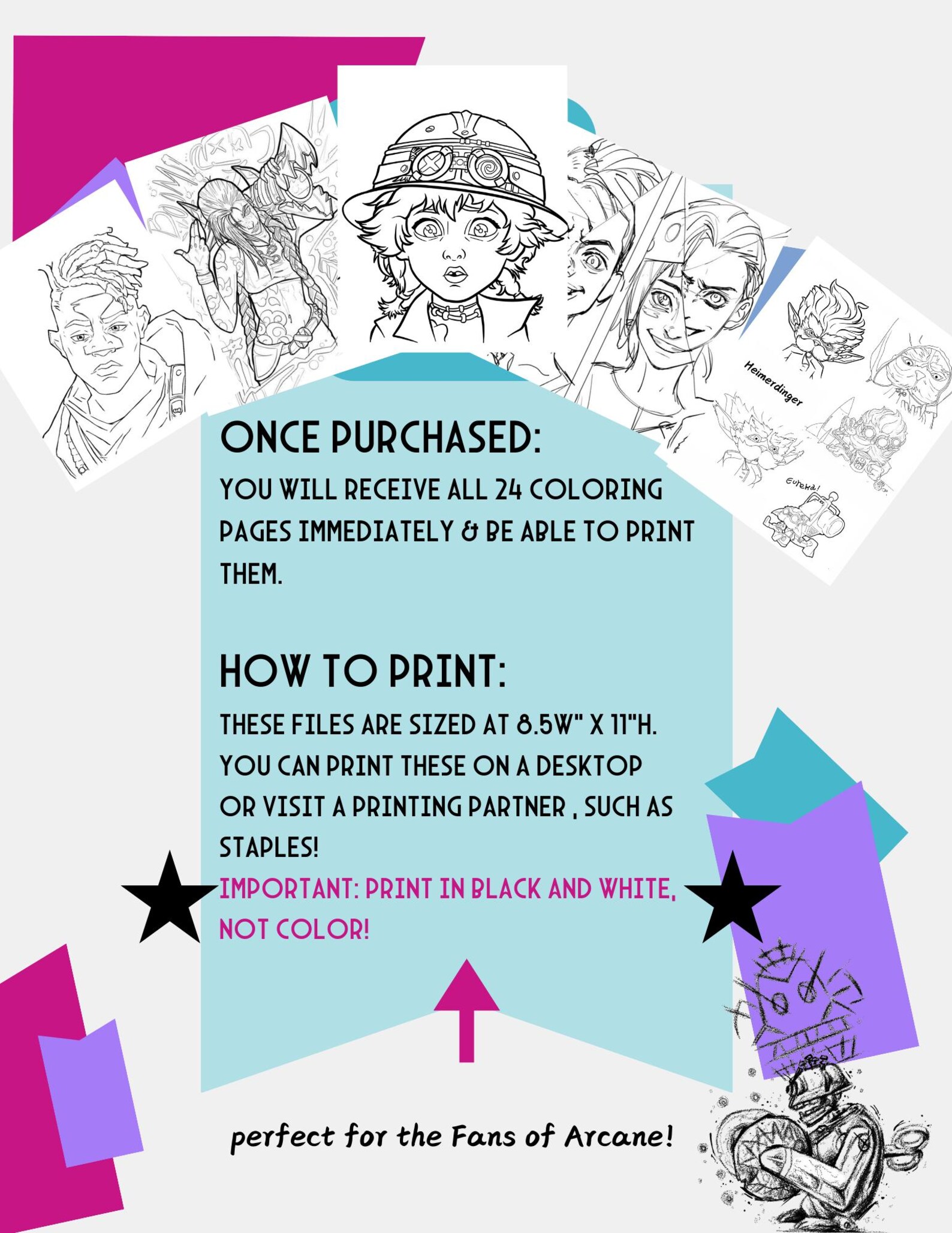 Arcane Coloring Book - Etsy