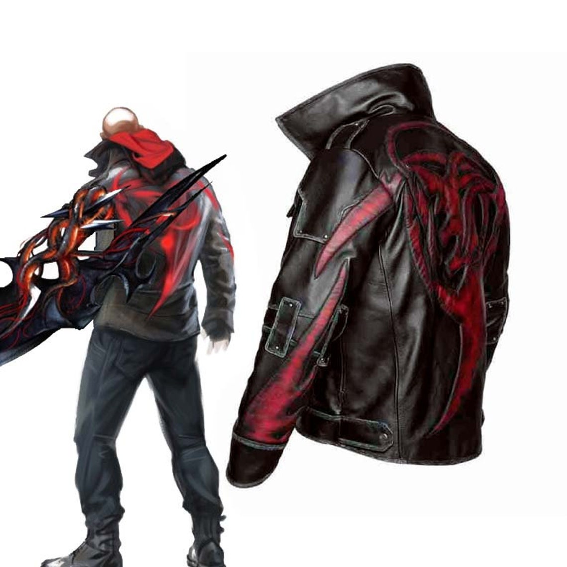 Prototype 2 James Heller Black Leather Jacket Handmade Cosplay Jacket ...