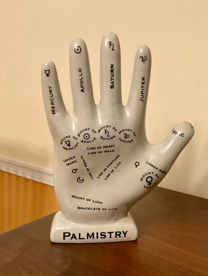 Porcelain Palmistry Hand 12 Palm Reader Decoration Astrology ...