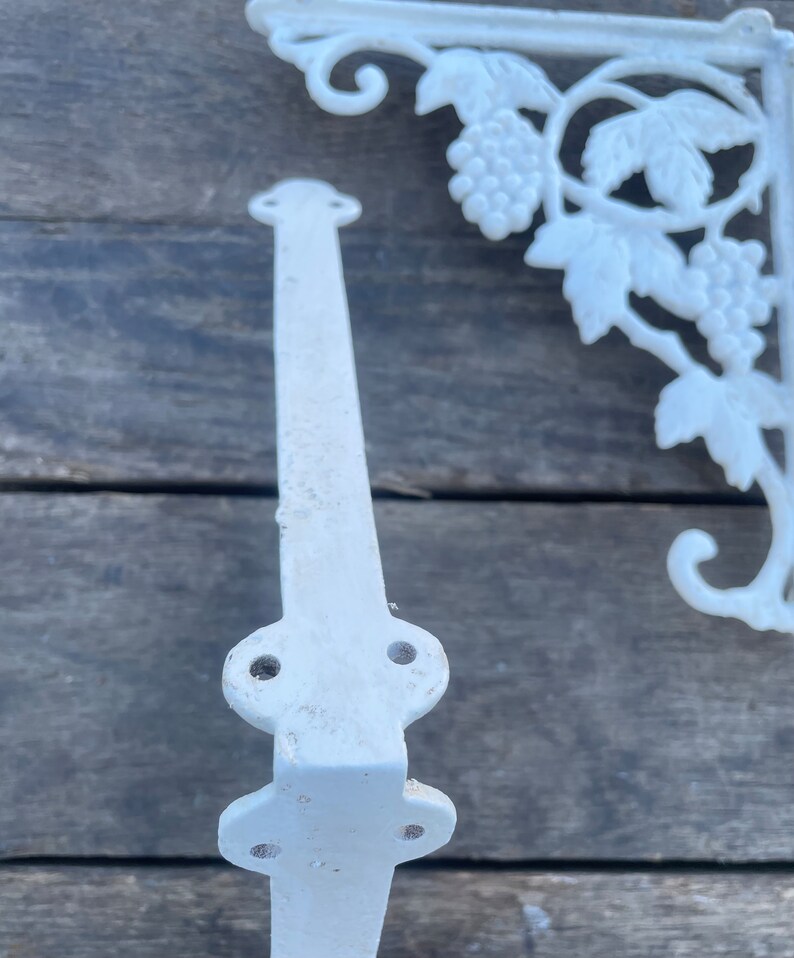 Shelving Brackets Cast Iron White Shelf Holder Grape Vines Leaves home ...