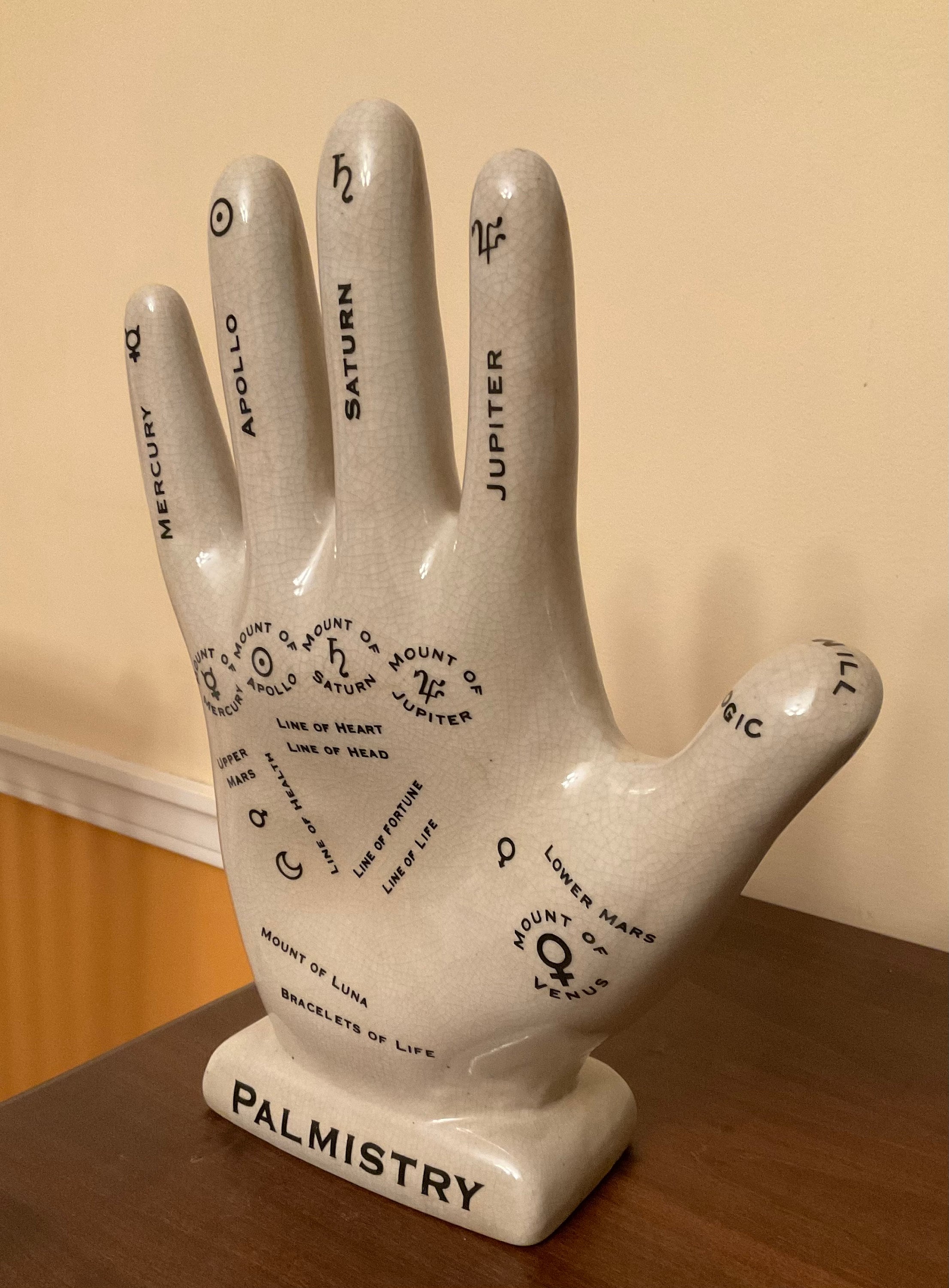Porcelain Palmistry Hand 12 Palm Reader Decoration Astrology ...