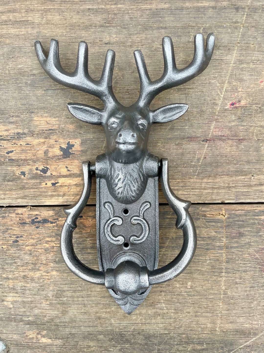 Fancy Deer Door Knocker - Ornate Majestic Stag - Ornate Detailed Cast ...