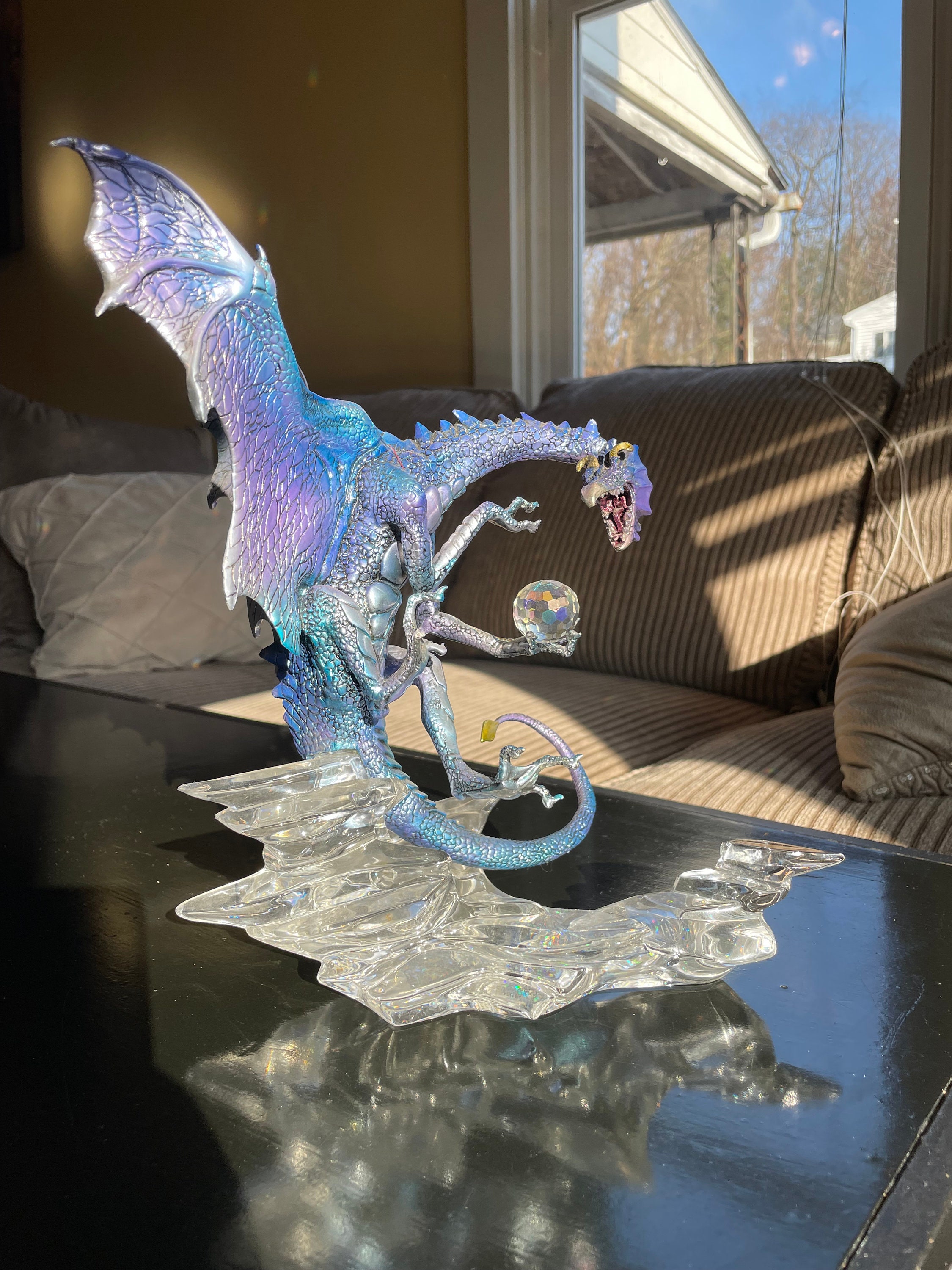 Purple Dragon Statue Guardian of the Skies Franklin Mint Collectible ...