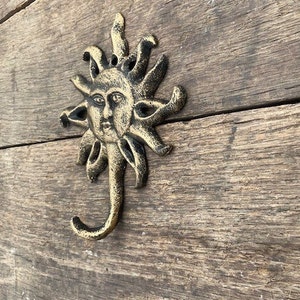 Sun Hook With Bronze Finish - Cast Iron Hook for Hats, Jackets, Coats ...