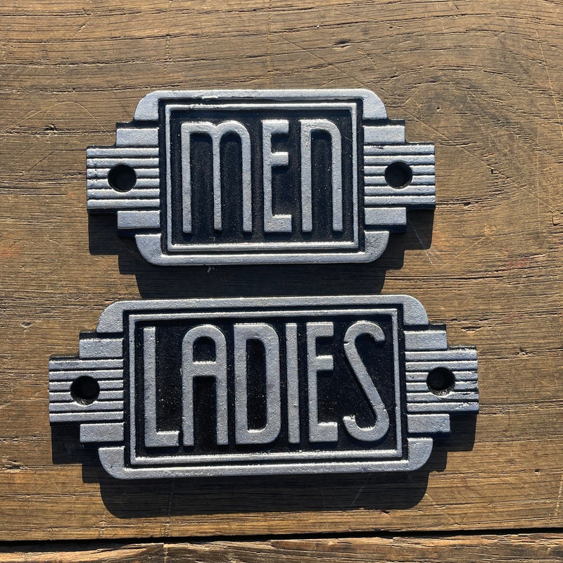 Cast Iron Sign Restroom - Etsy