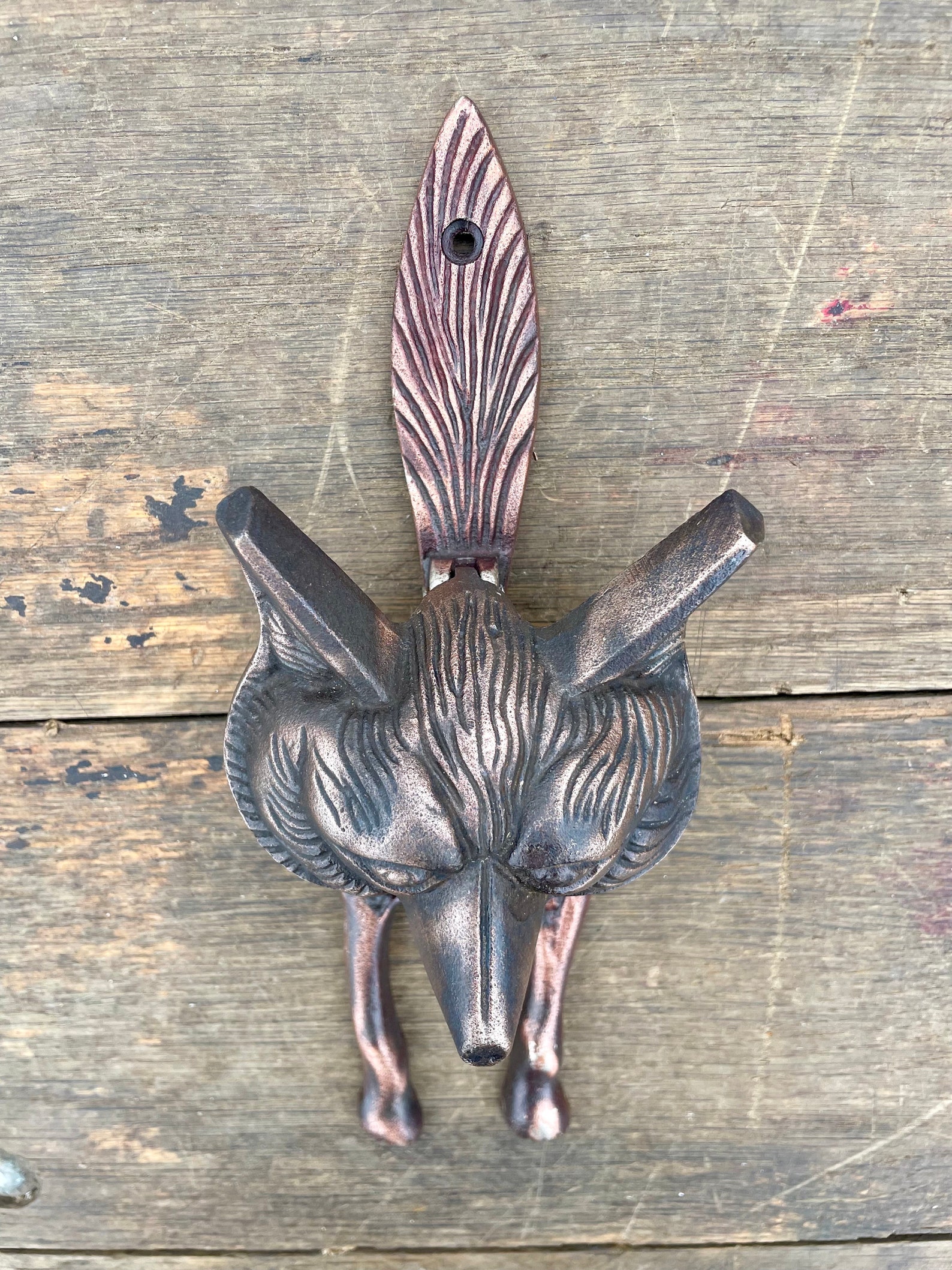 Fox Door Knocker Cast Iron Antique Copper Finish Sleek Classy Ornate ...
