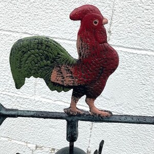 Garden Rooster Weathervane - Rustic Cute Lawn/garden Decor Cast Iron ...