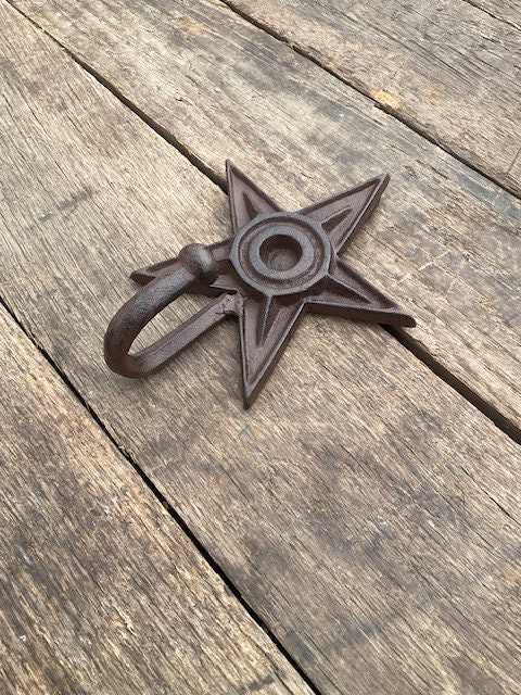 Star Hook Rust Hanging Coat Rack or Hat Hook Cast Iron - Etsy