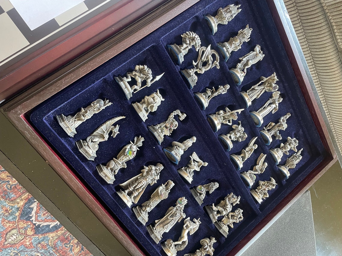 Fantasy of the Crystal Chess Set Vintage Luxury 1990s Danbury Mint ...