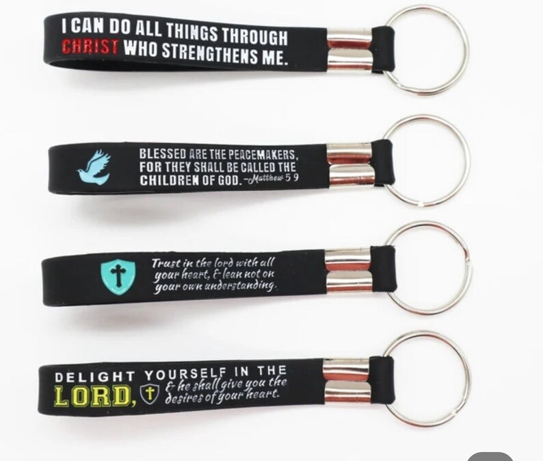 Religious Bible Scripture Colorful Keychains - Etsy