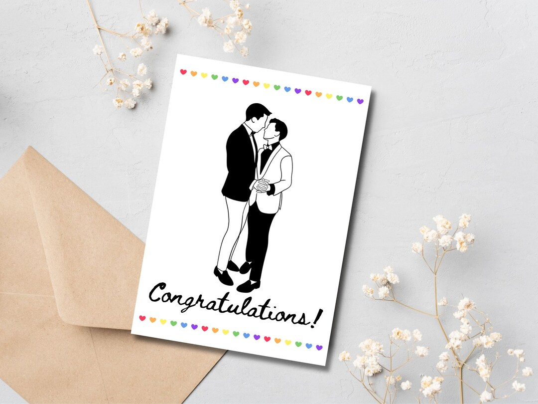 Gay Wedding Card Printable - Etsy