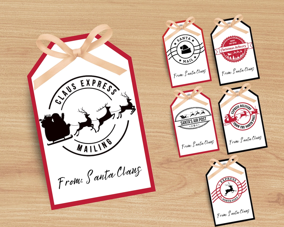 Printable From Santa Gift Tags Set - Etsy