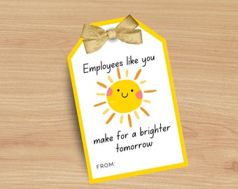 24 Employee Holiday Gift Tag Bundle, Employee Appreciation Gift Tags ...