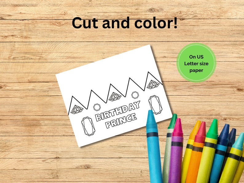 Birthday Prince Paper Crown Printable - Etsy