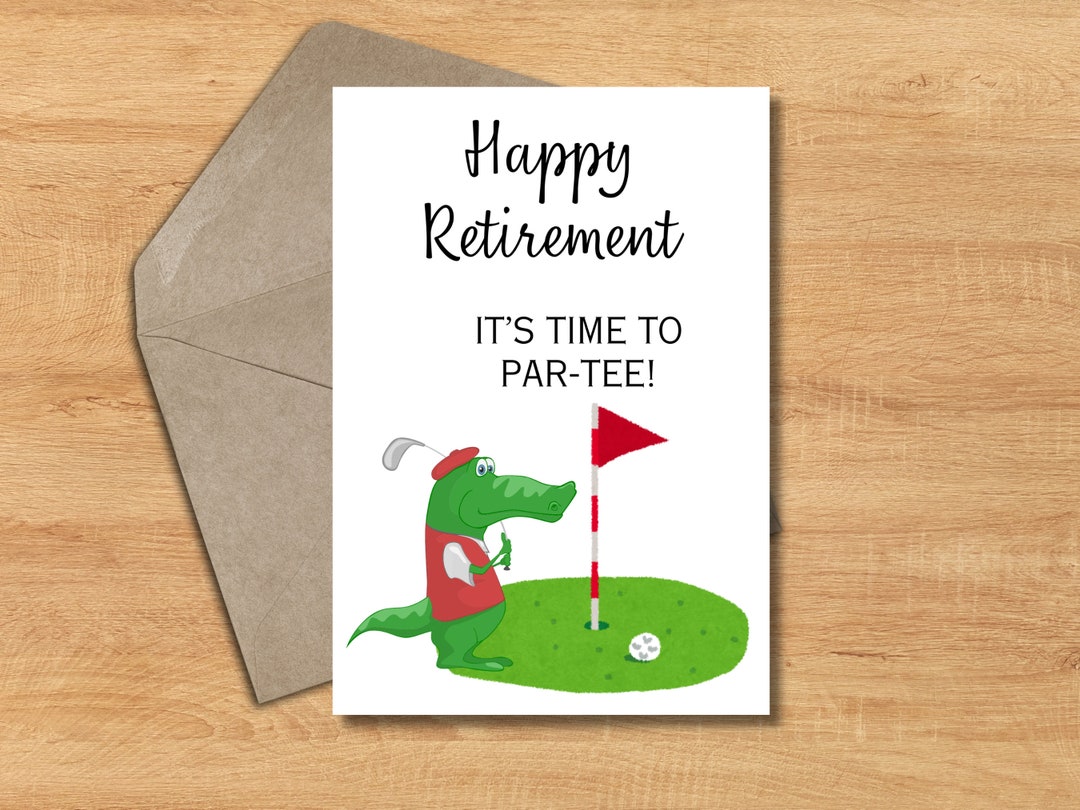 Golf Retirement Card Printable - Etsy