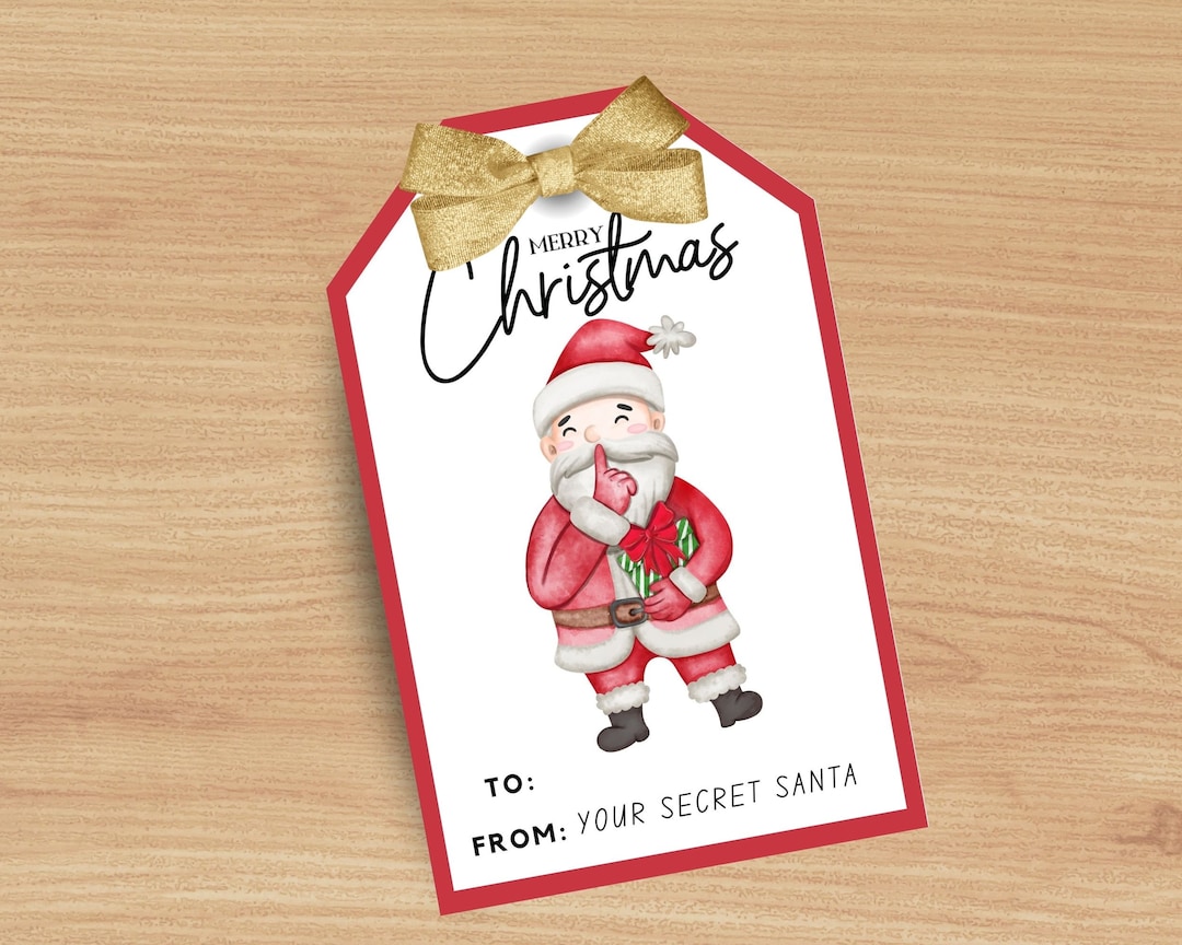 Secret Santa Gift Tags Printable - Etsy