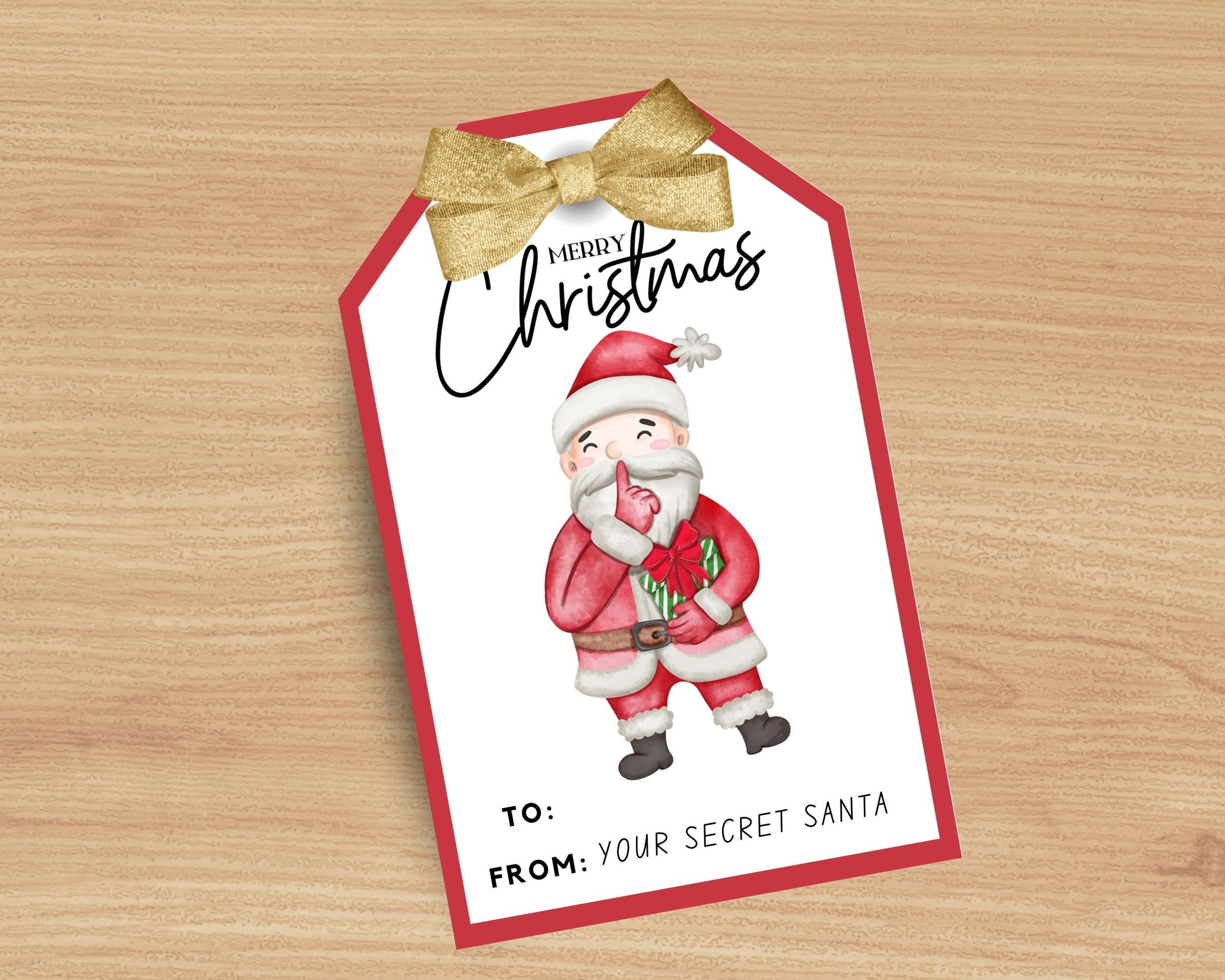 Secret Santa Gift Tags Printable - Etsy