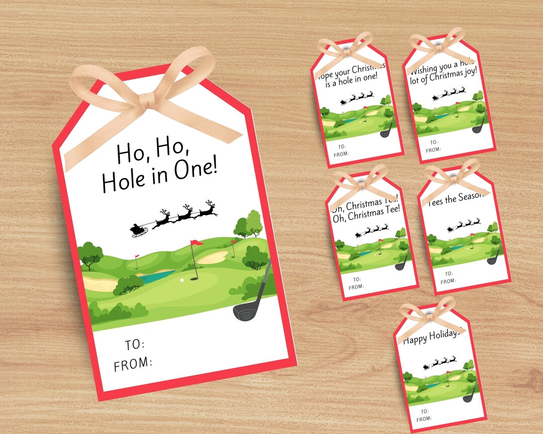 Christmas Golf Gift Tags Set - Etsy