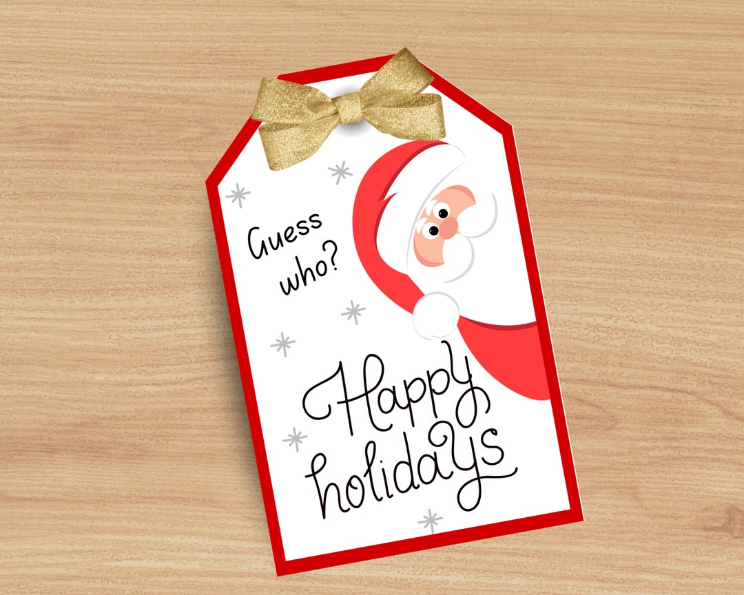 Secret Santa Gift Tags Printable - Etsy