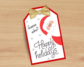 Printable Secret Santa Christmas Gift Tags Printable Gift Tags Holiday ...