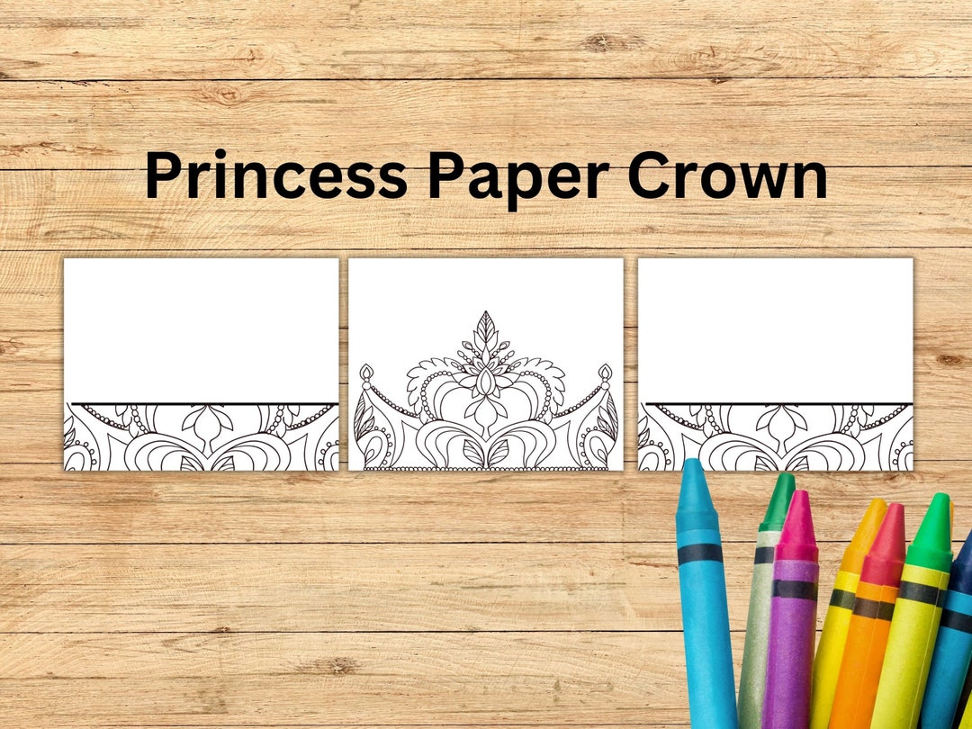 Princess Paper Crown Printable - Etsy