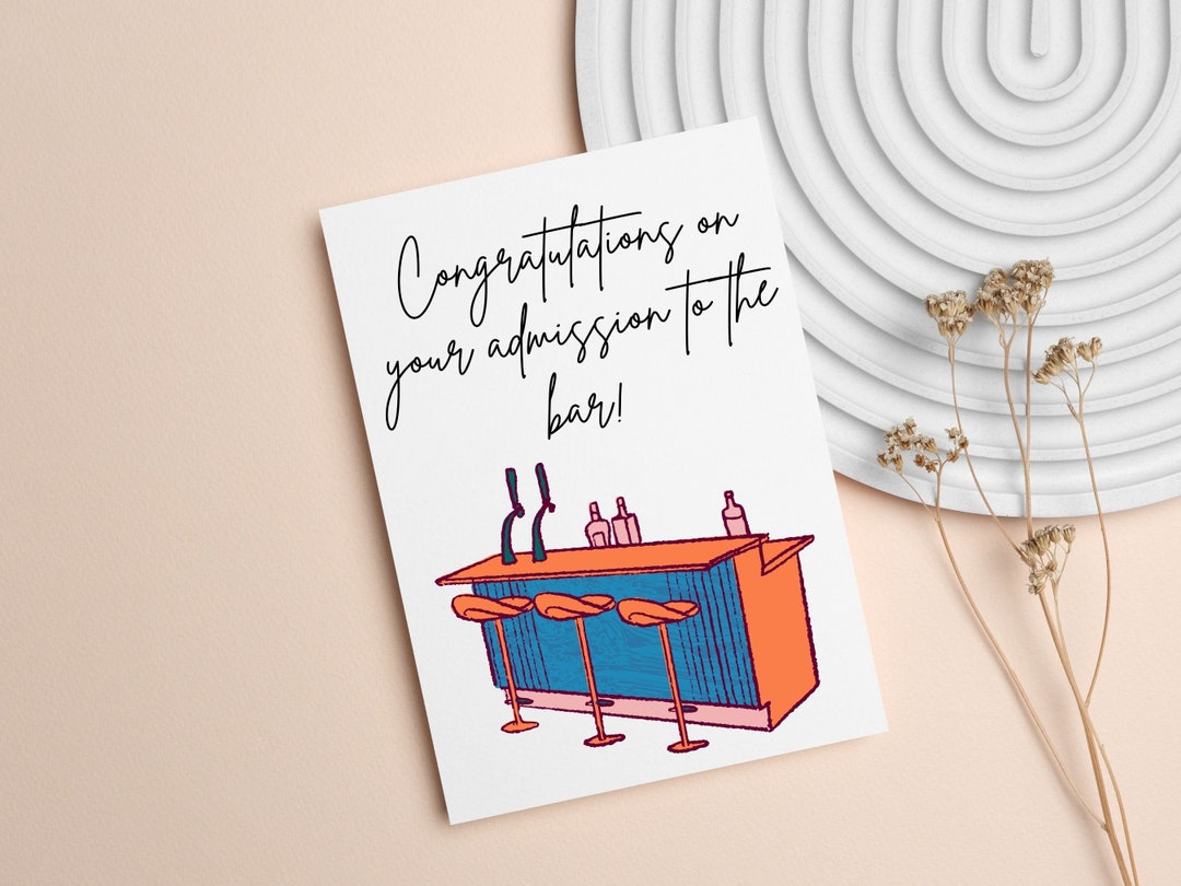 Congratulations Card for Lawyer; Admission to the Bar - Etsy
